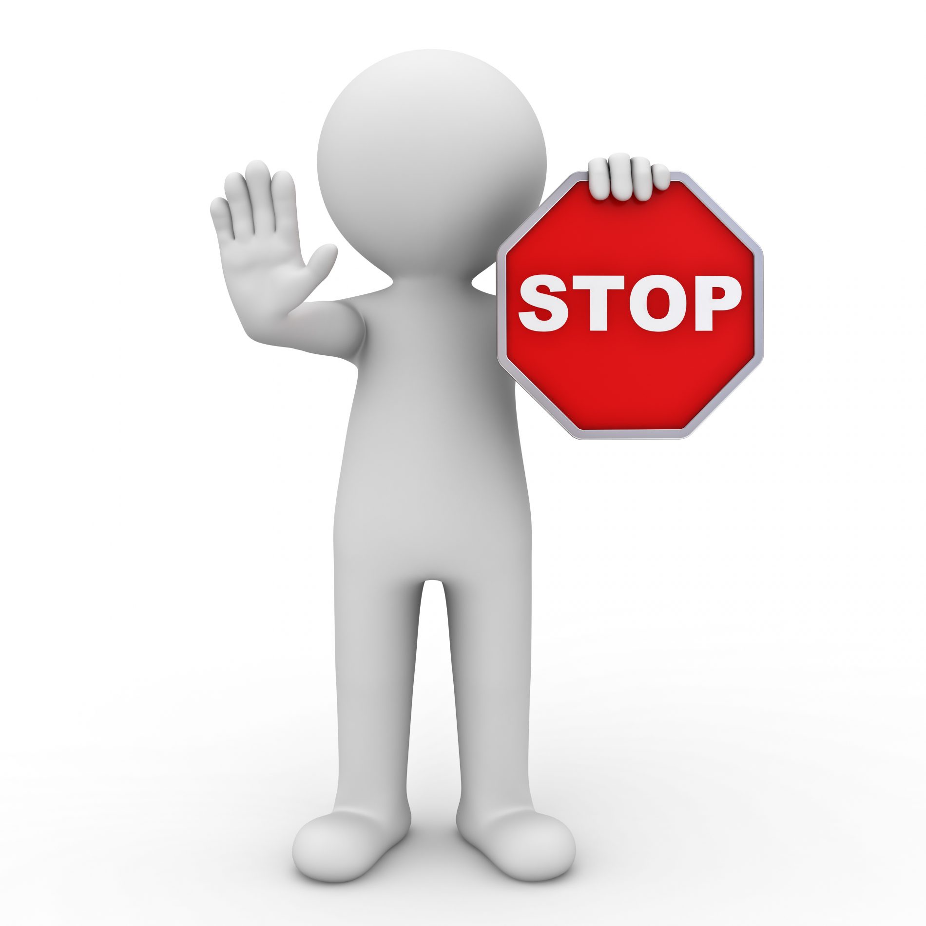 3d man holding stop sign over white background | Association Santé ...